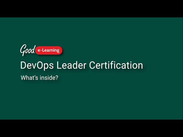 What's covered in DevOps Leader? - Good e-Learning